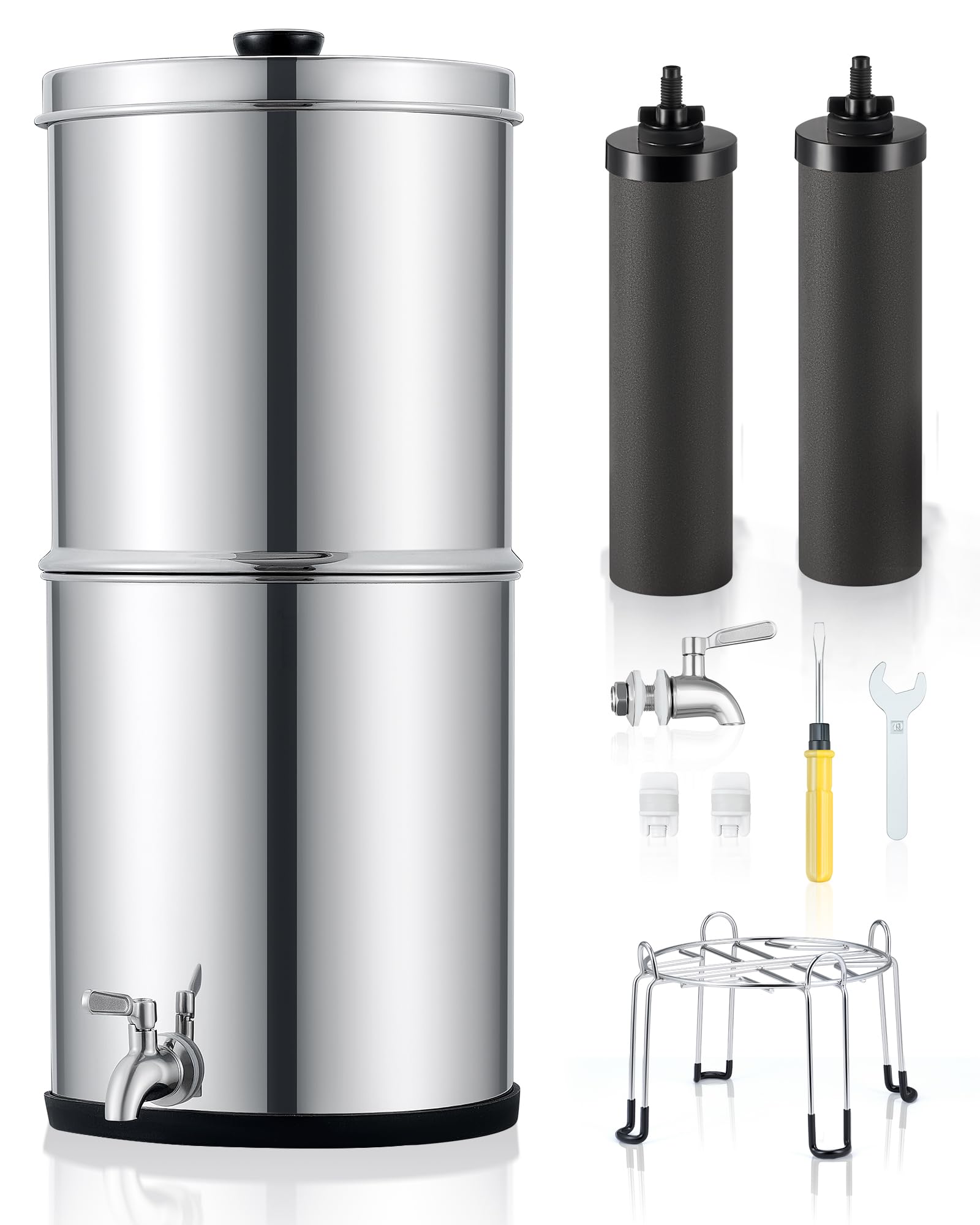 2.25 Gal Gravity Fed Water Filter System - Countertop Stainless Steel ...