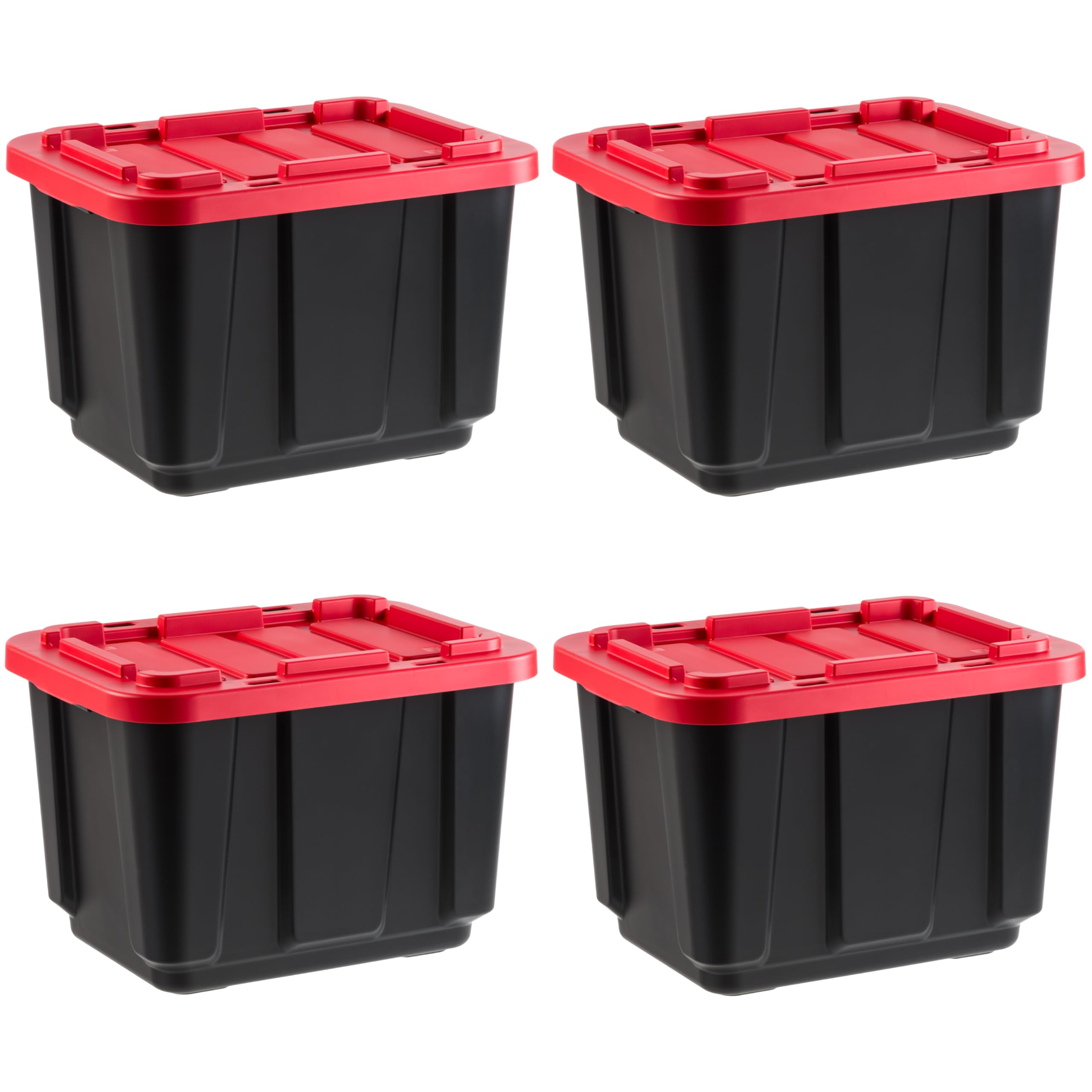 IRIS USA 12 Gallon Heavy Duty Truck Bed Toolbox Storage Tote Bins with ...
