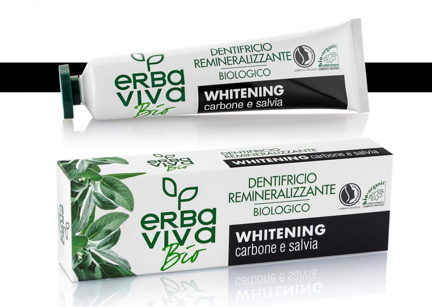 Erba Viva BIO – Organic Toothpaste with charcoal and sage 75 ml – BigaMart