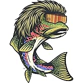 Amazon.com - STICKY DUDE Bass Mullet Sticker Fishing Sticker, 5 inches ...