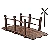 AHB 5FT Garden Bridge, Wooden Arc Bridge for Outdoors with Safety ...