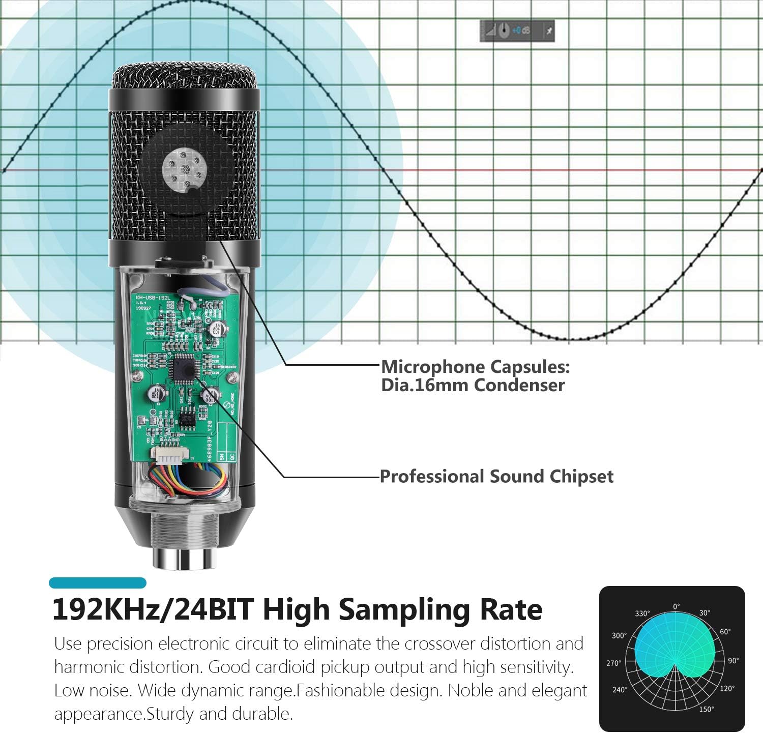 Neewer USB Microphone Recording Kit 192KHz/24Bit Plug&Play Cardioid Mic ...