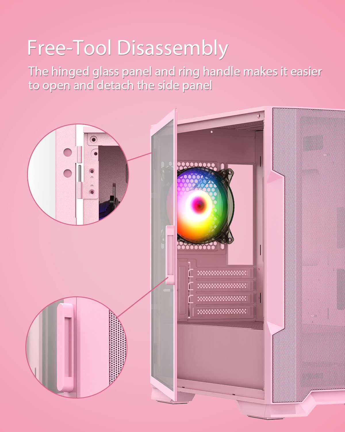 Mua Vetroo M03 Compact Computer Case Micro ATX Mini ITX All Pink Gaming ...