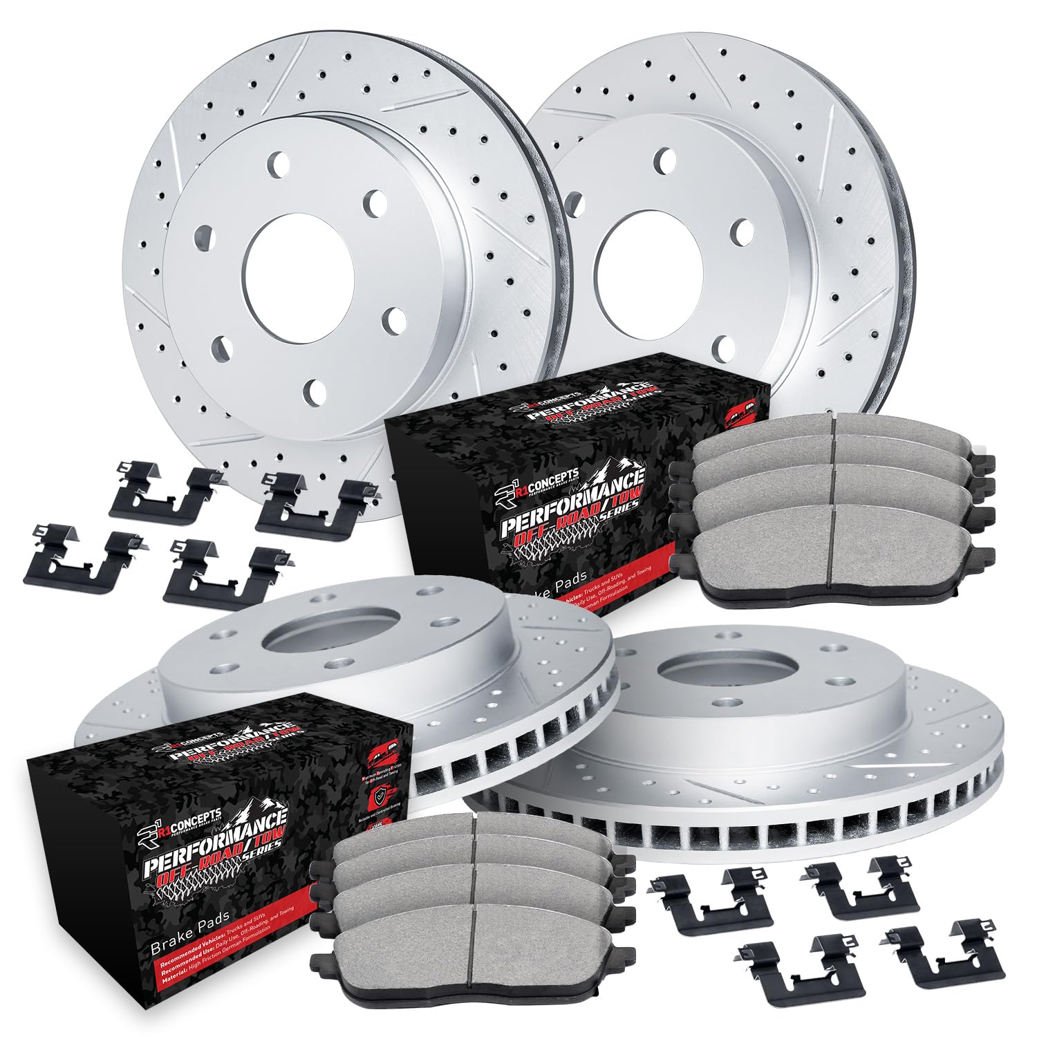 R1 Concepts Front Rear Brakes and Rotors Kit |Front Rear Brake Pads| Brake Rotors and Pads ...