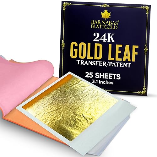 Barnabas Blattgold: Edible Gold Leaf sheets [25 sheets, Transfer Leaf ...