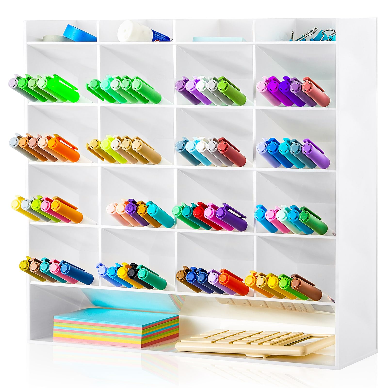 MotiMind Acrylic Pen Organizer Storage Vertical Marker Organizer ...