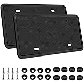 Amazon.com: Silicone Black License Plate Frame Covers 2 Pack- Front and ...