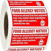 Amazon.com : 500 Pcs Allergy Sticker for Cake Food Allergy Stickers 2 ...