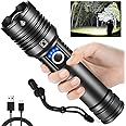 Rechargeable Flashlights High Lumens, 990000lm Super Bright Flashlight Rechargeable with 5Mode ...