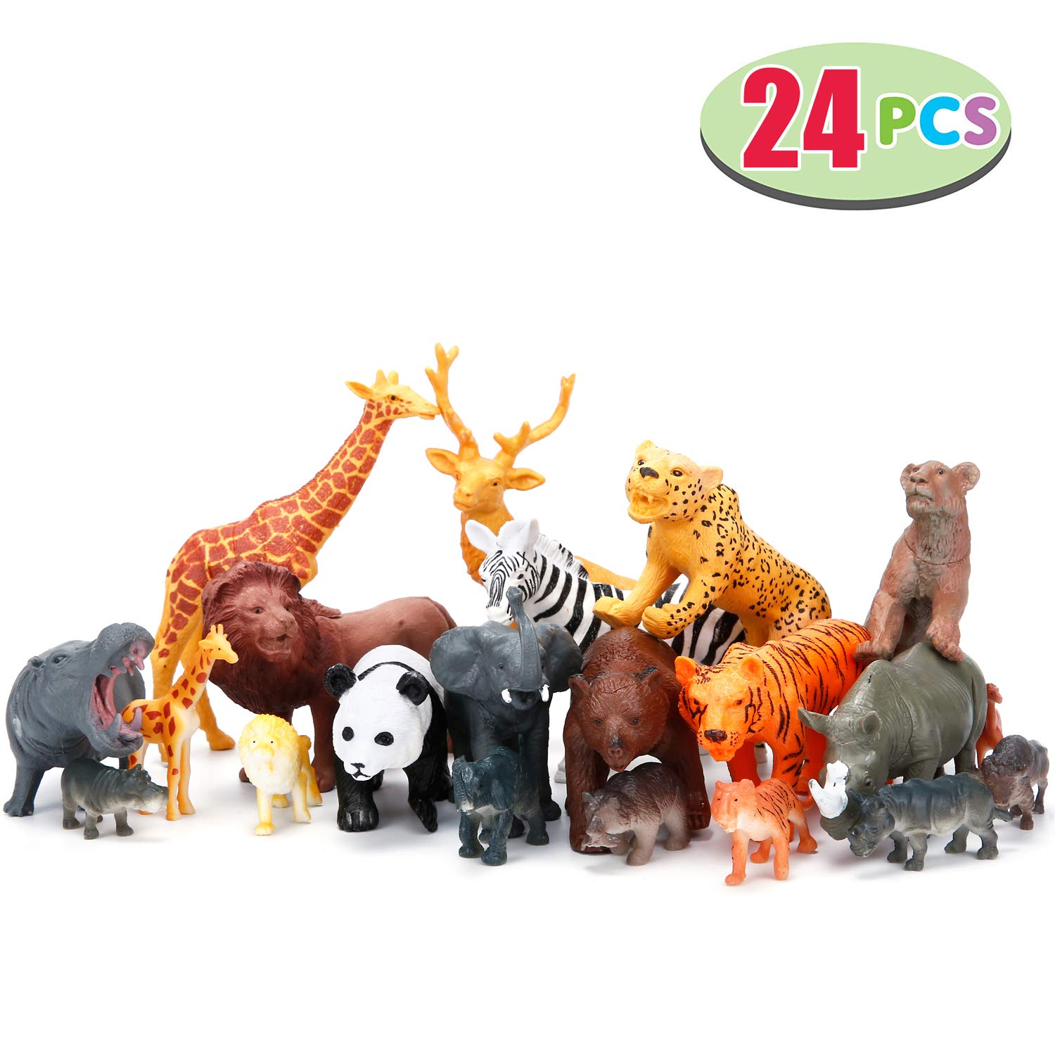 Mua 24PCS Jumbo Safari Animals Figures, Realistic Large Wild Zoo ...