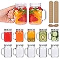 Amazon.com: Jaisie.W 8oz Mason Jars with Lids and Handle 12Pack- Small Mason Jar Mugs for Crafts ...