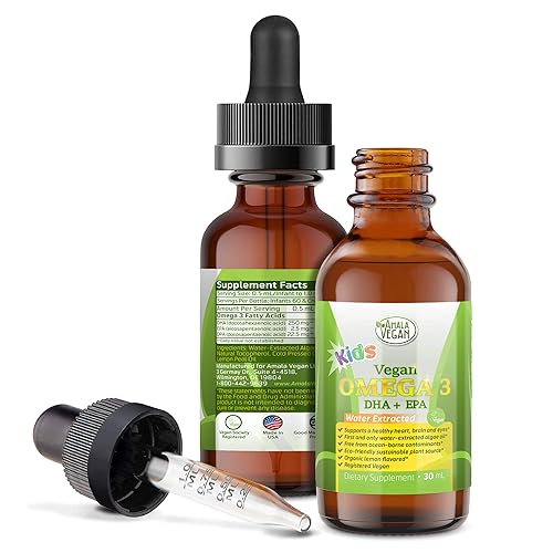 Amala Vegan - Omega 3 for Kids - Organic Lemon, Vegan, Liquid ...