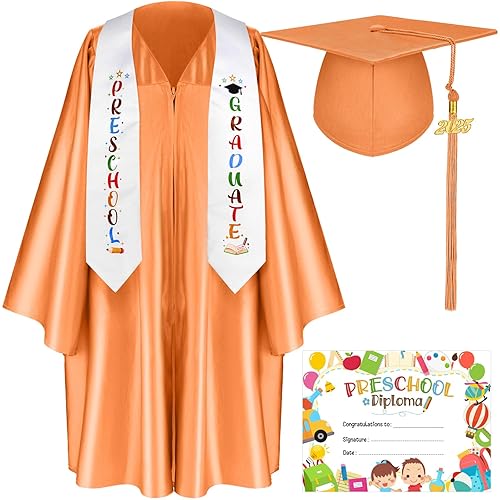 Sureio 6 Pcs Kindergarten Preschool Graduation Cap and Gown with 2025 ...