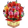 Amazon.com : Magic Ants Flower Paper Pop Up Cards - Flower Bouquet 3D ...