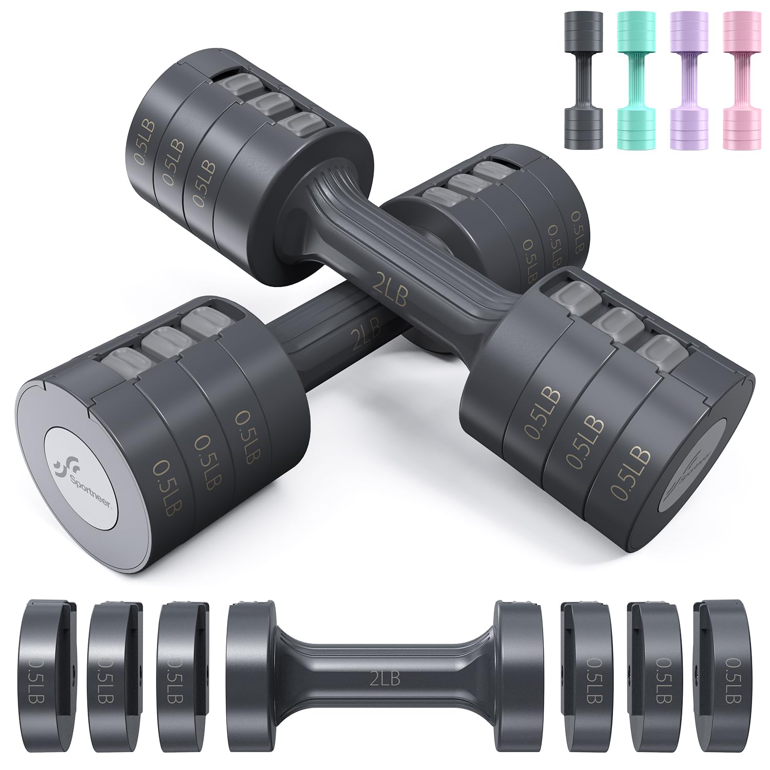 Mua Adjustable Dumbbells Hand Weights Set: Sportneer 5 lb Dumbbells Set ...