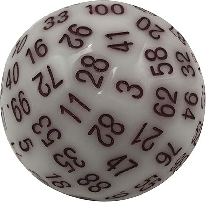 Amazon.com: Single 100 Sided Polyhedral Dice (D100) | Glow in The Dark ...