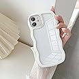 Amazon.com: UEEBAI Wave Frame Clear Case for iPhone 11 6.1 inch, Curly Clear Phone Case, Cute ...