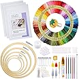 Amazon.com: Caydo 244 Pieces Embroidery Kit with 100 Colors Threads, 40 ...