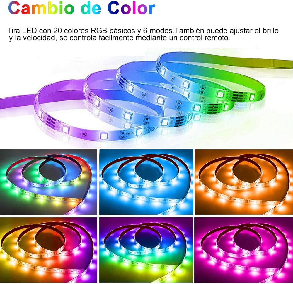LED Strip Lights 3m RGB, USB LED Strips 180 LEDs 5050 LED Strip with 20 ...