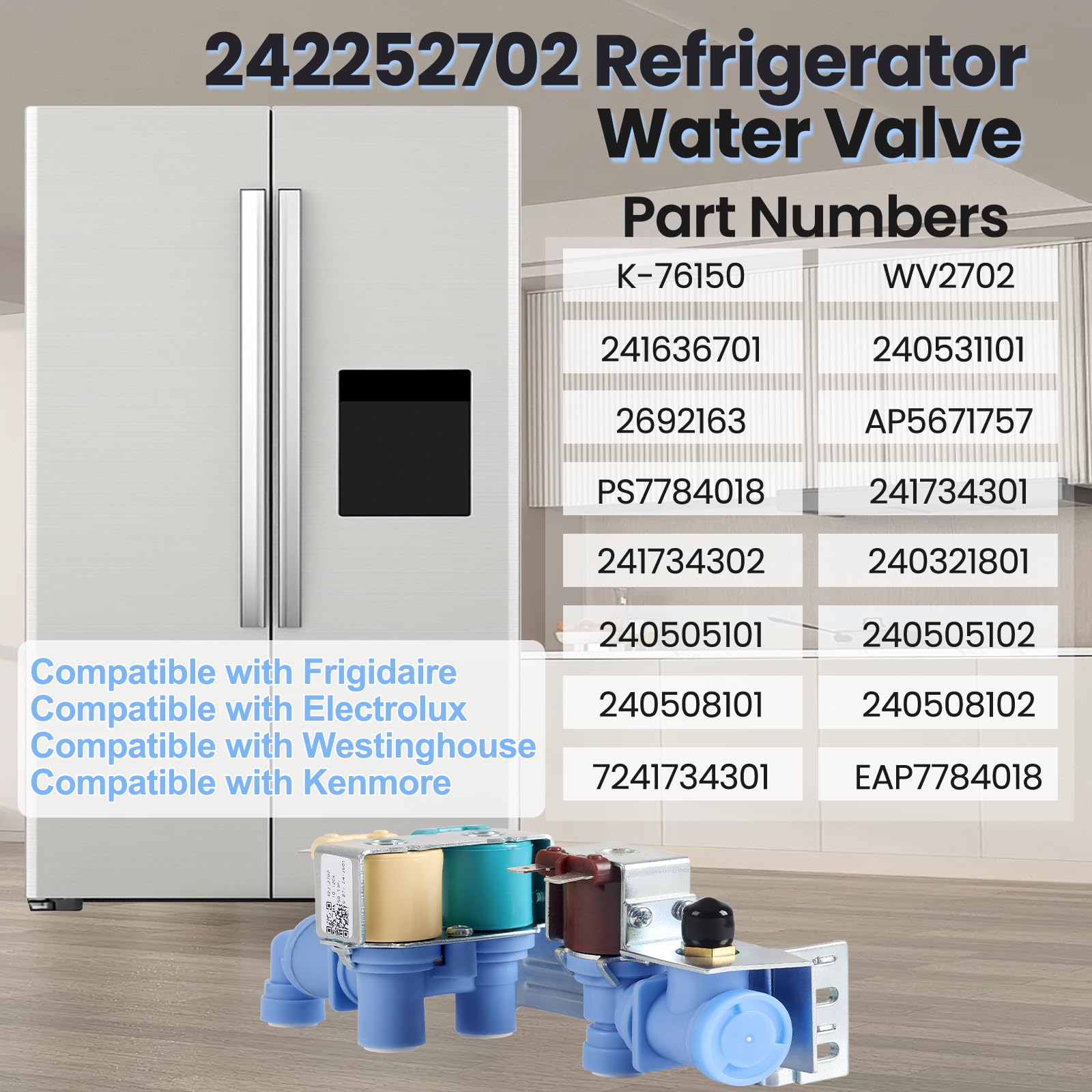 Upgraded 242252702,240531101 Refrigerator Water Valve,Compatible With ...