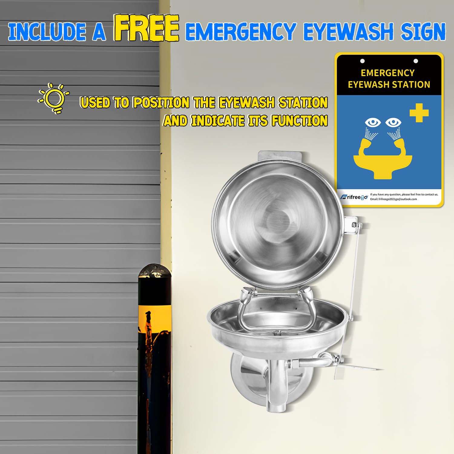 Mua Eye Wash Station with Cover, Wall Mount Eyewash Station OSAH ...