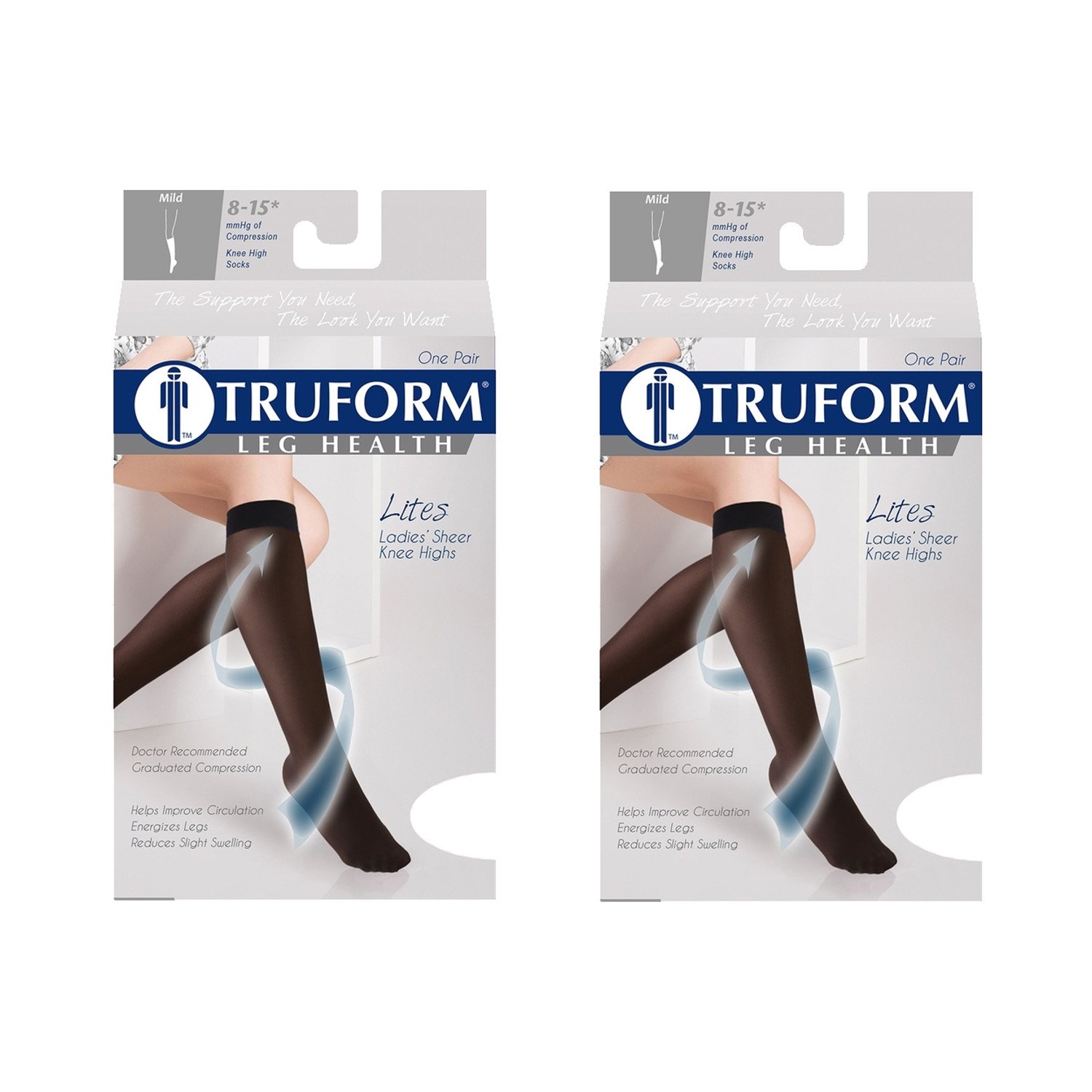 Amazon.com: Truform Compression 8-15 mmHg Sheer Knee High Stockings ...