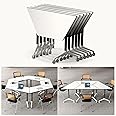 Amazon.com: 6 Pack Folding Conference Table On Wheels, 4FT Office ...