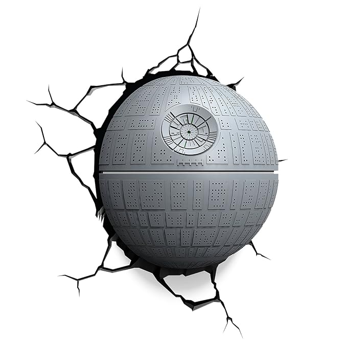 Star Wars Todesstern 3D LED Wandlicht Deko Lampe mit Wandsticker ...
