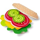 Melissa & Doug Wooden Slice & Stack Sandwich Counter with Deli Slicer ...