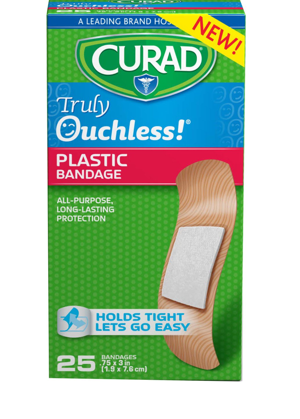 Amazon.com: Curad Truly Ouchless Plastic Bandages, X-Large, 8 Count ...