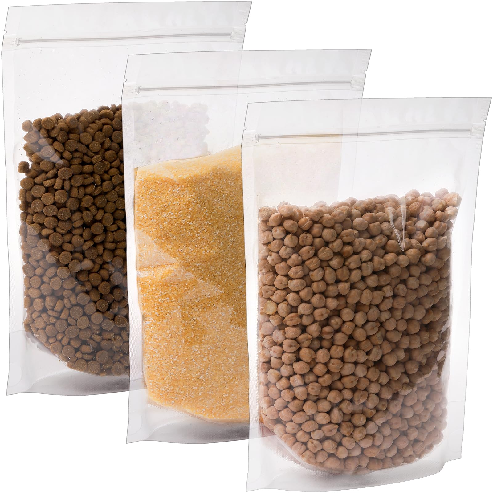 Kingrol 100 Ct 7 x 10.25 Inch Clear Stand Up Food Pouch Bags with ...