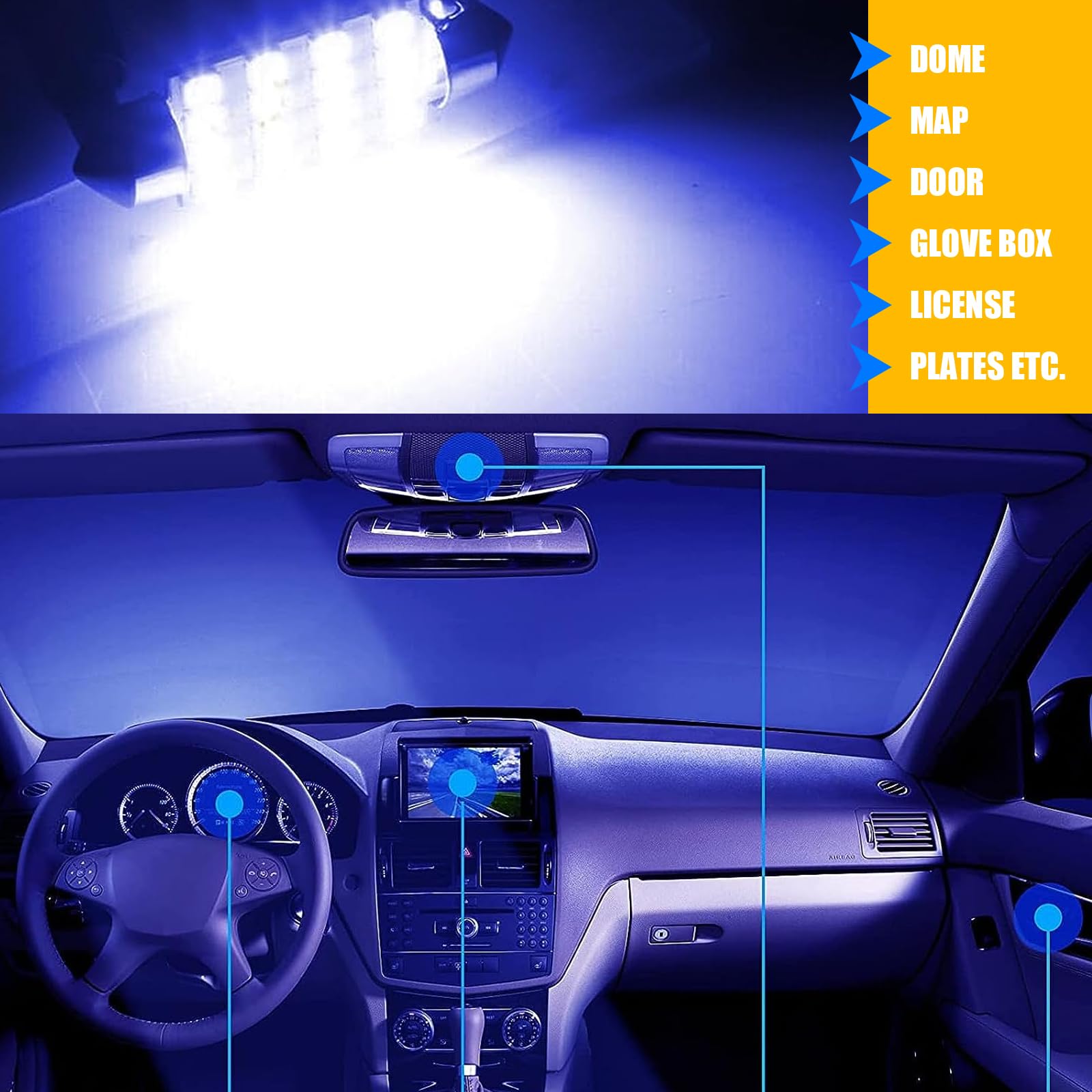 Mua 24 PCS Car LED Light Combination Set, T10/31mm/42mm Width Light ...