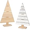 Amazon.com: 2 Pcs Christmas Wood Tree Unfinished Tree Shaped Craft ...