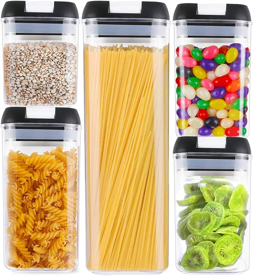 Food Storage Containers with Lids, Stackable Kitchen & Pantry Cereal ...