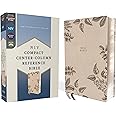 NIV, Compact Center-Column Reference Bible, Leathersoft, Stone, Red ...