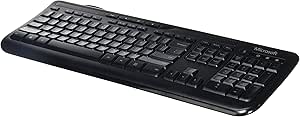 Amazon.com: Microsoft Wired Keyboard 600 (Black). Wired Keyboard for ...