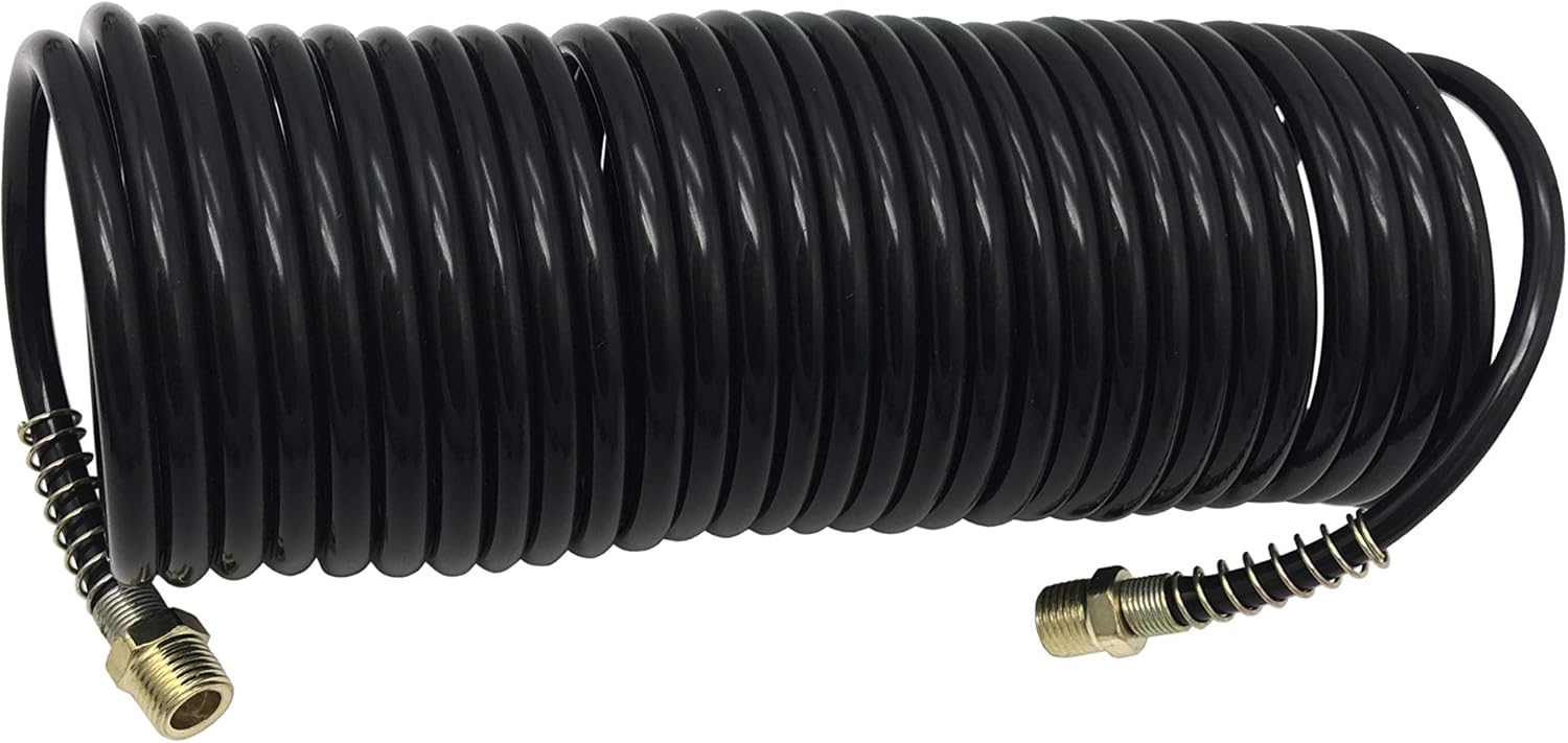 Recoil Air Hose 3/8 Inch OD with Bend Restrictors Compressor Hose with ...