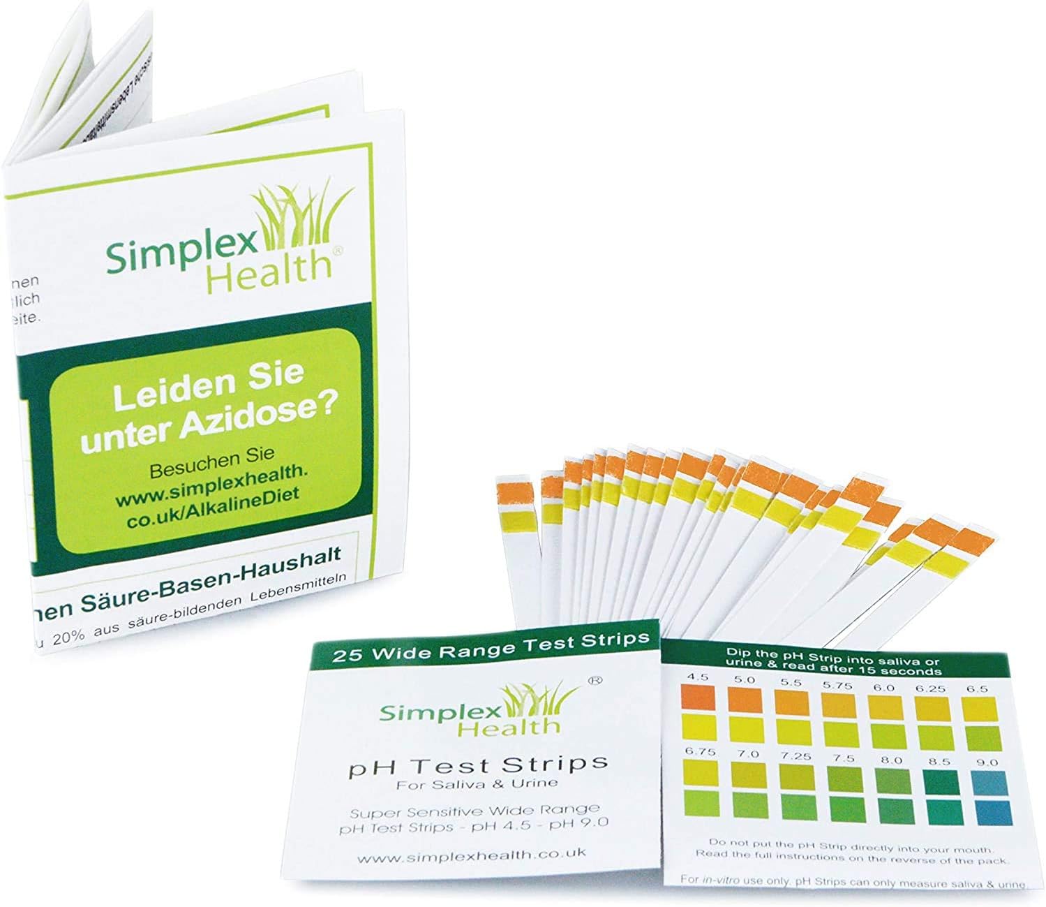 SimplexHealth pH Dual Test Strips to Test Urine & Saliva (50 Strips ...