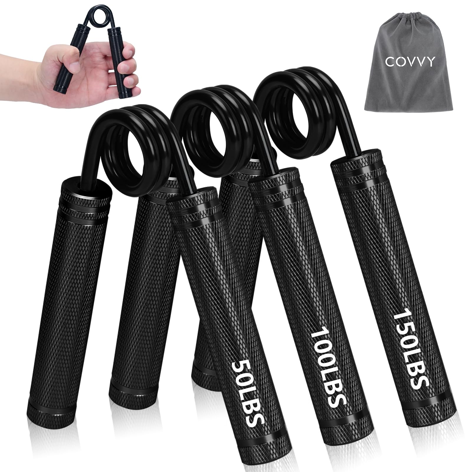 Mua Metal Hand Grip Strengthener Set (50, 100, 150lbs), Grip Strength ...