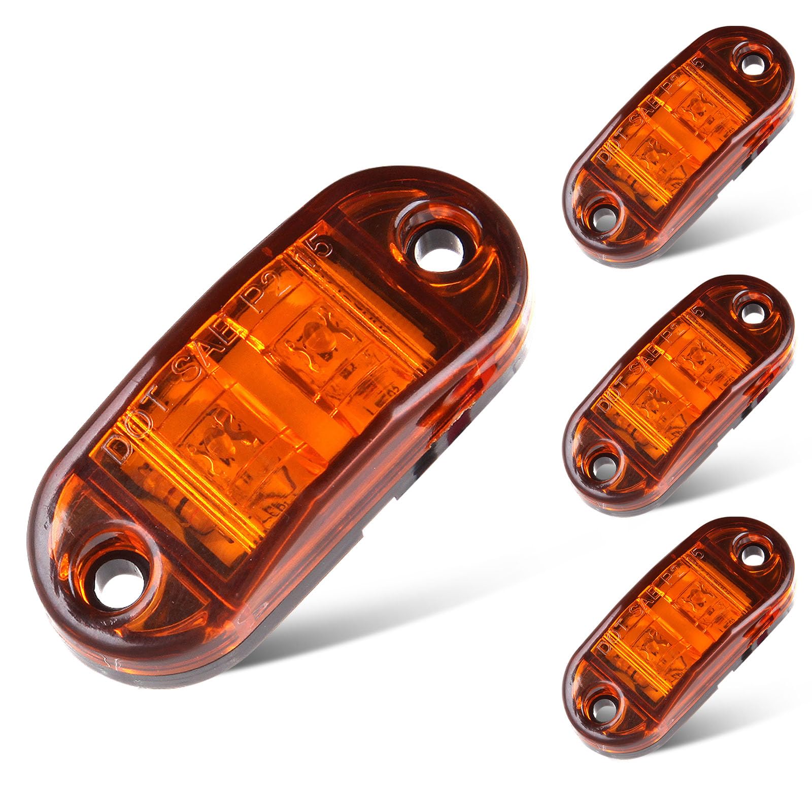 LBRST 4 x 2.5 Inch Amber LED Truck Trailer Side Marker Lights ...