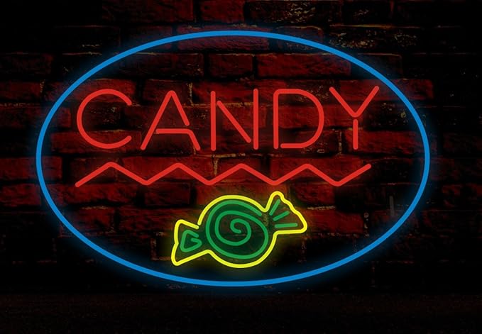Prang-US Candy Shop Neon Signs 24×20 inch, Real Neon Signs made with ...