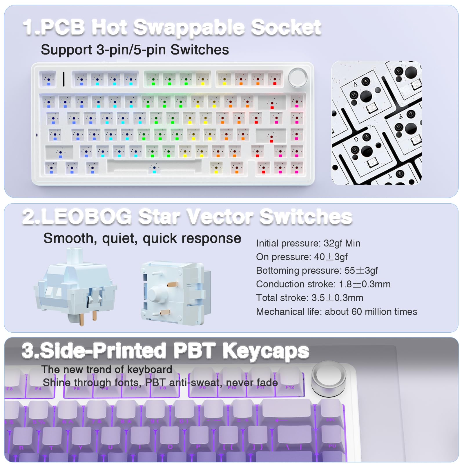 Mua F75 Pro Wireless Mechanical Keyboard,75% Gasket Hot Swappable ...