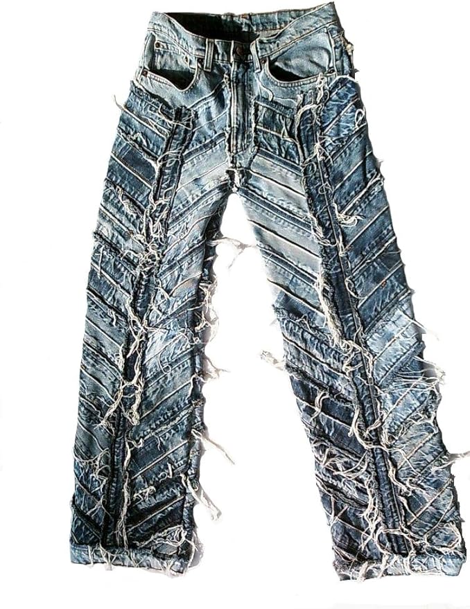 TICILA Seven Star Indian Herren Jeans blau Designer Rock Star Patchwork ...