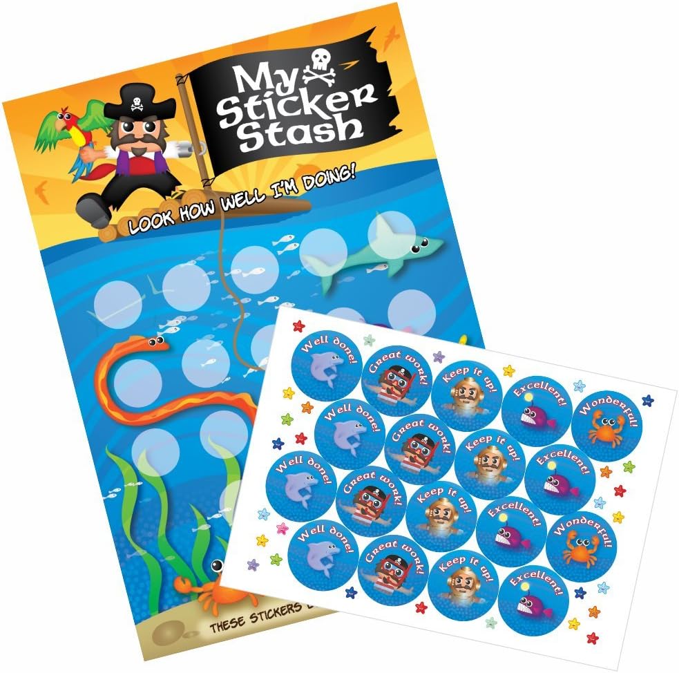 School Stickers A3 Pirate Reward Chart with Stickers Bumper Pack – BigaMart