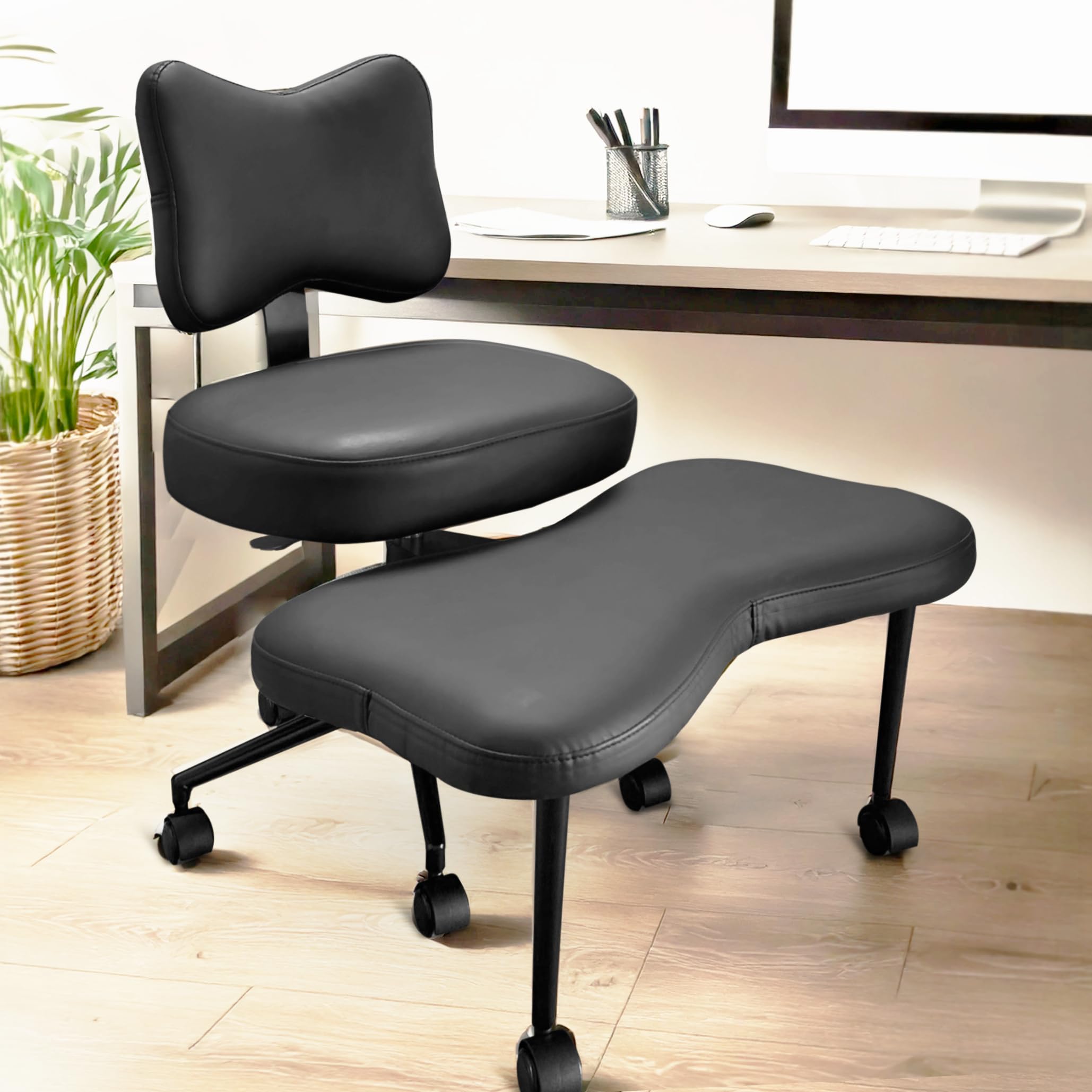 Meditation Chair Cross Legged ADHD Office Chair for Adults with Wheels Ergonomic Back Support ...
