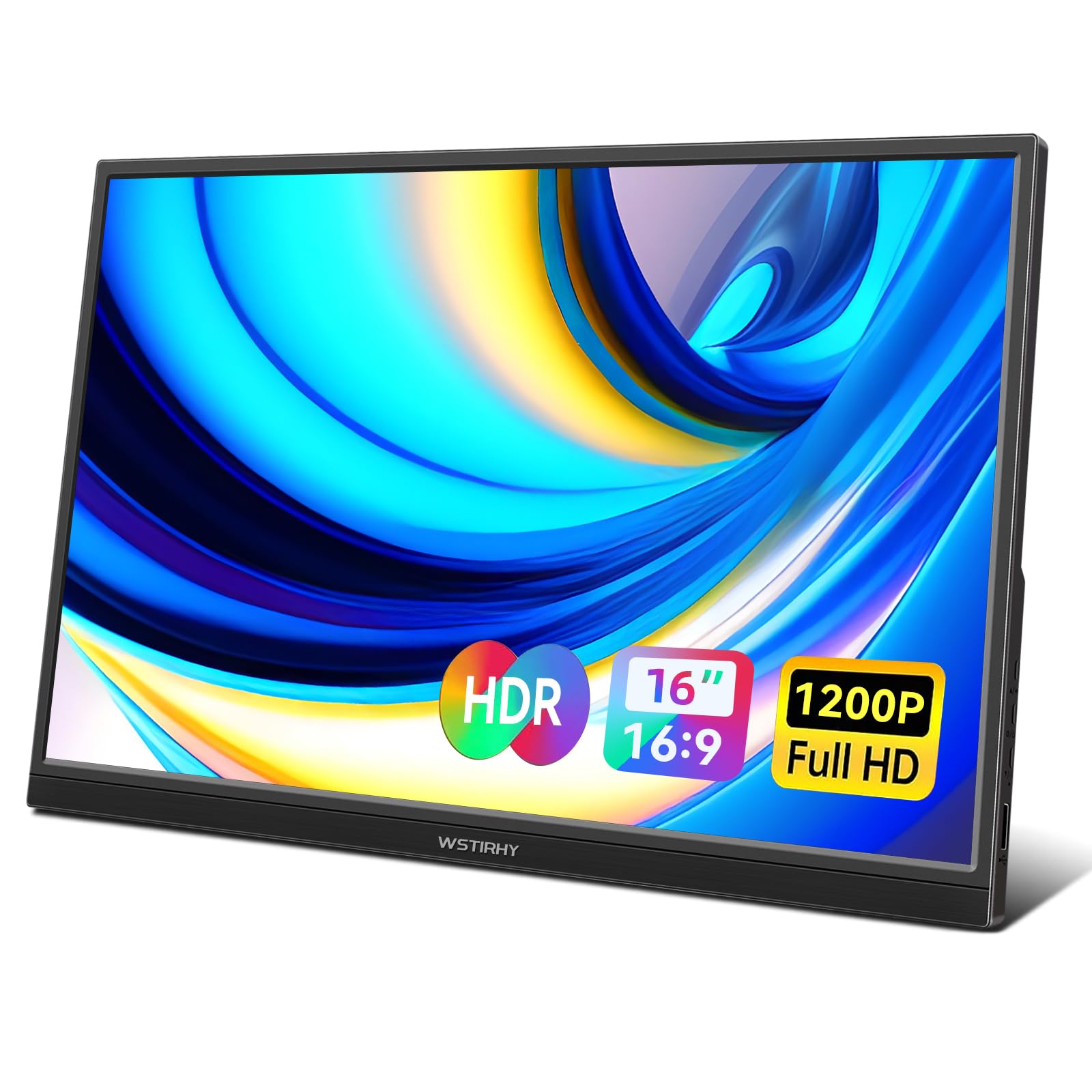 Wstirhy 16" FHD 1920x1200 Portable Monitor, Portable Monitor with IPS ...