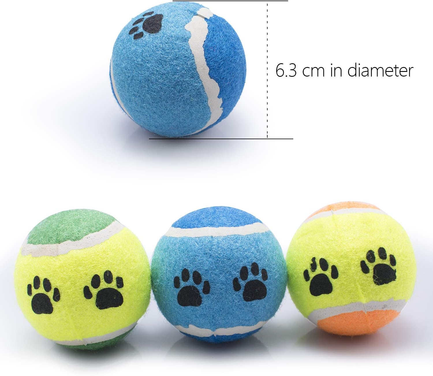 Petper Cw-0039EU Dog Balls Toy, Dog Tennis Ball Rubber Balls for Puppy ...