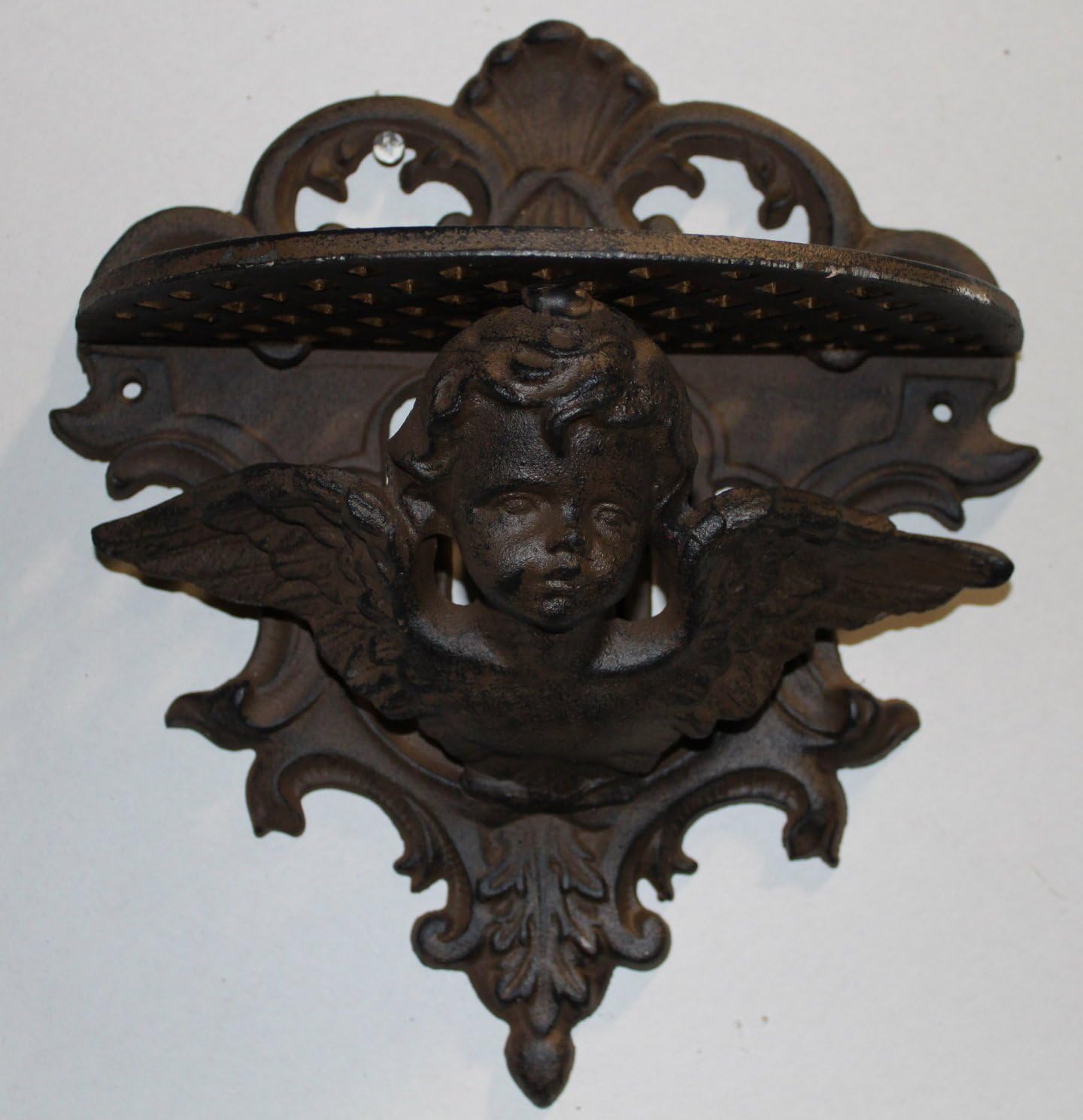 Angel Cherub Wall Shelf Angels Cast Iron Decorative Rust Finish Home ...