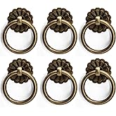 Zorfeter 6Pcs Antique Brass Ring Pulls Vintage Cabinet Small Ring Pulls ...