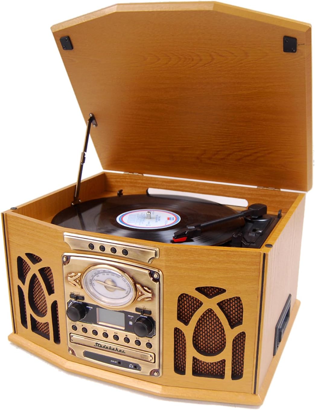 Amazon.com: Studebaker SB6065 Nostalgic Wooden Turntable, CD with ...